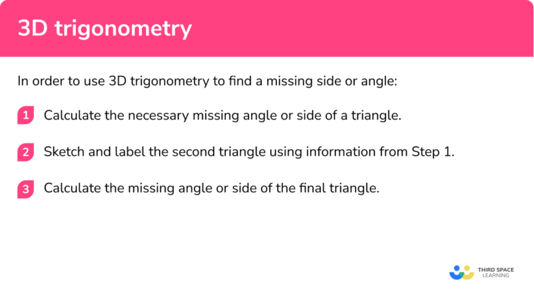 3D Trigonometry - GCSE Maths - Steps, Examples & Worksheet