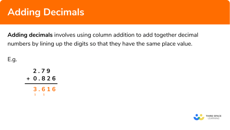 Adding Decimals - GCSE Maths - Steps, Examples & Worksheet