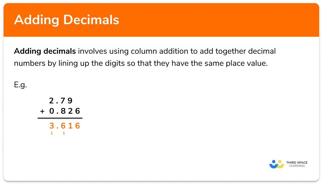Adding Decimals GCSE Maths Steps Examples Worksheet