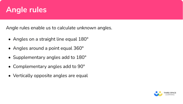 Angle Rules - GCSE Maths - Steps, Examples & Worksheet