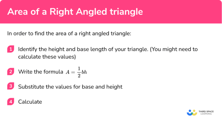 Area Of A Right Angled Triangle - Steps, Examples & Worksheet