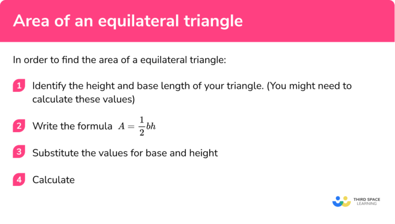 Area of Equilateral Triangle - GCSE Maths - Steps & Examples