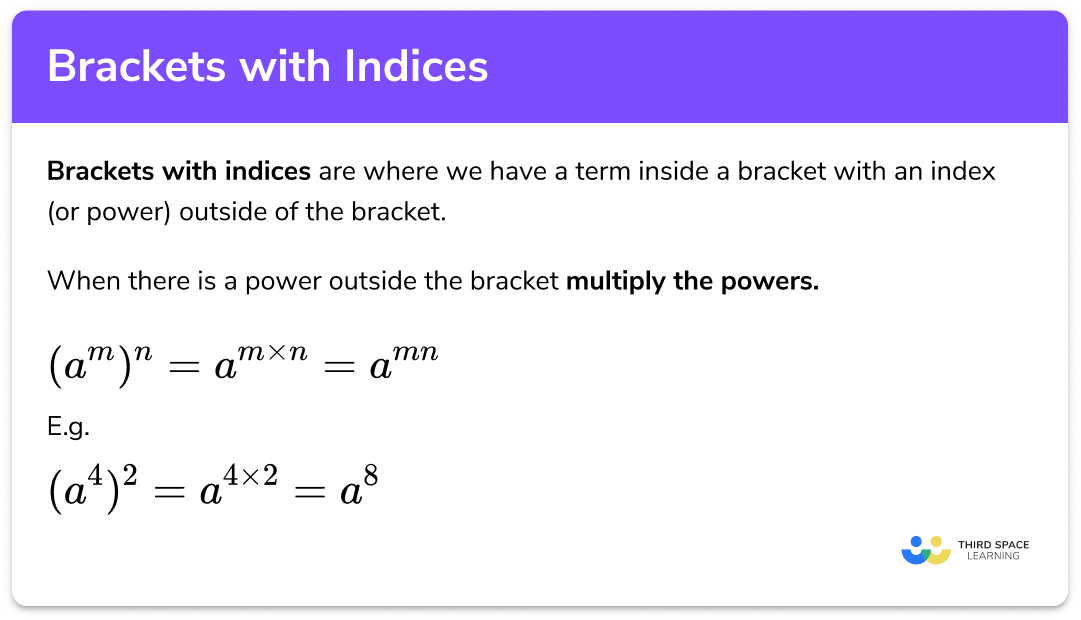 Brackets With Indices GCSE Maths Steps Examples Worksheet