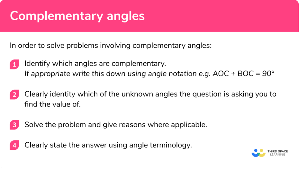 Complementary Angles - GCSE Maths - Steps & Examples