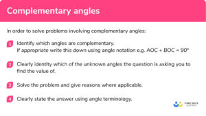 Complementary Angles - GCSE Maths - Steps & Examples