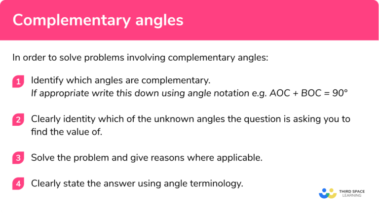 Complementary Angles - GCSE Maths - Steps & Examples