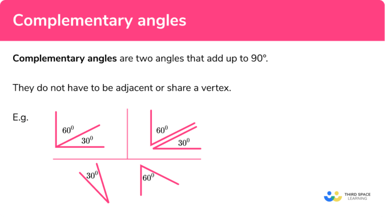 Complementary Angles - GCSE Maths - Steps & Examples