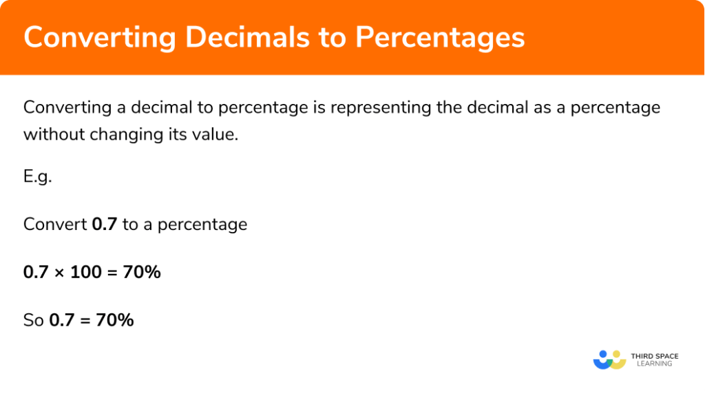 Decimal To Percentage GCSE Maths Steps Examples Worksheet