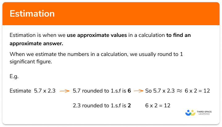 Estimation GCSE Maths Steps Examples Worksheet