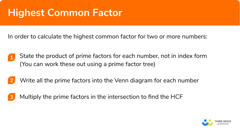 Highest Common Factor - GCSE Maths - Steps & Examples