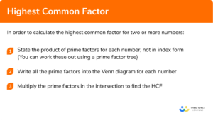 Highest Common Factor - GCSE Maths - Steps & Examples