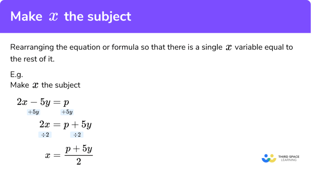 Make x the Subject - GCSE Maths - Steps, Examples & Worksheet