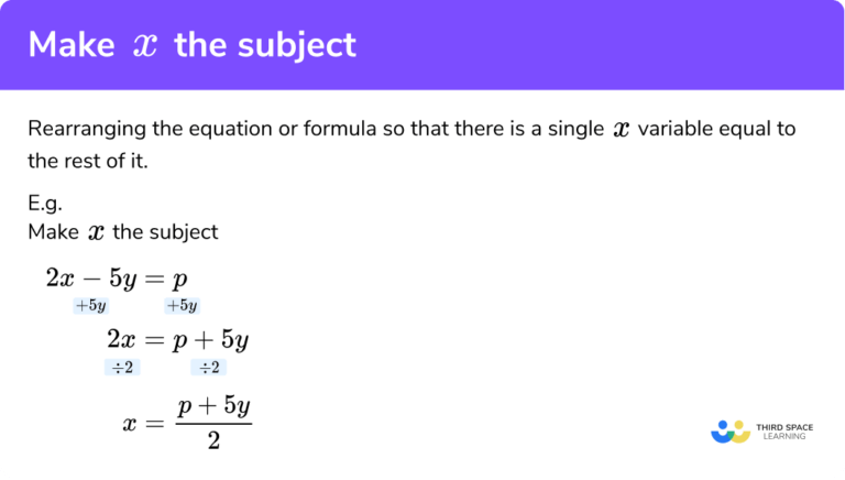 Make x the Subject - GCSE Maths - Steps, Examples & Worksheet