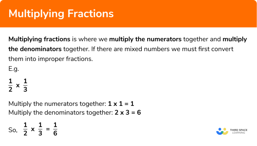 Multiplying Fractions GCSE Maths Steps Examples Worksheet