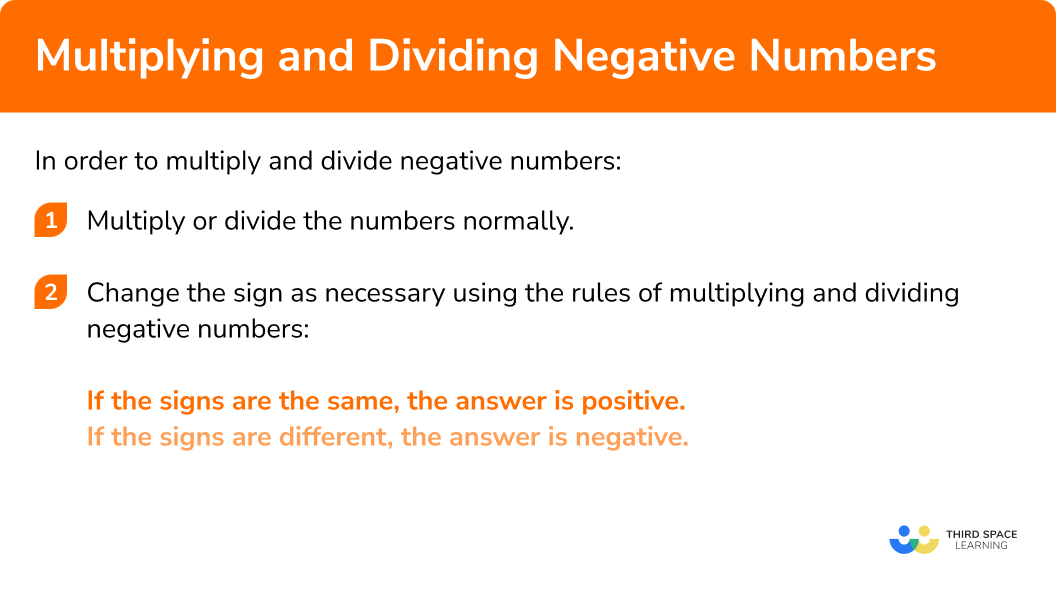 Negative Numbers GCSE Maths Steps Examples Worksheet