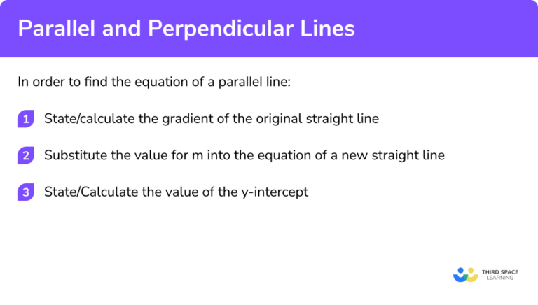 Parallel and Perpendicular Lines - GCSE Maths - Steps, Examples & Worksheet