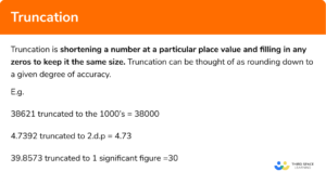 Truncated Maths - GCSE Maths - Steps, Examples & Worksheet