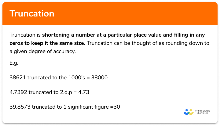 Truncated Maths GCSE Maths Steps Examples Worksheet