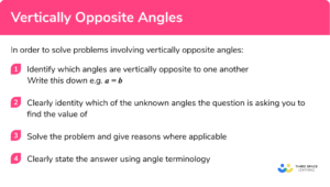 Vertically Opposite Angles - GCSE Maths - Steps & Examples