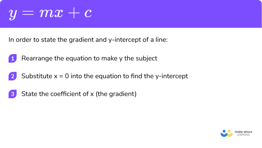 y=mx+c - Equation of a Straight Line - GCSE Maths - Steps & Examples