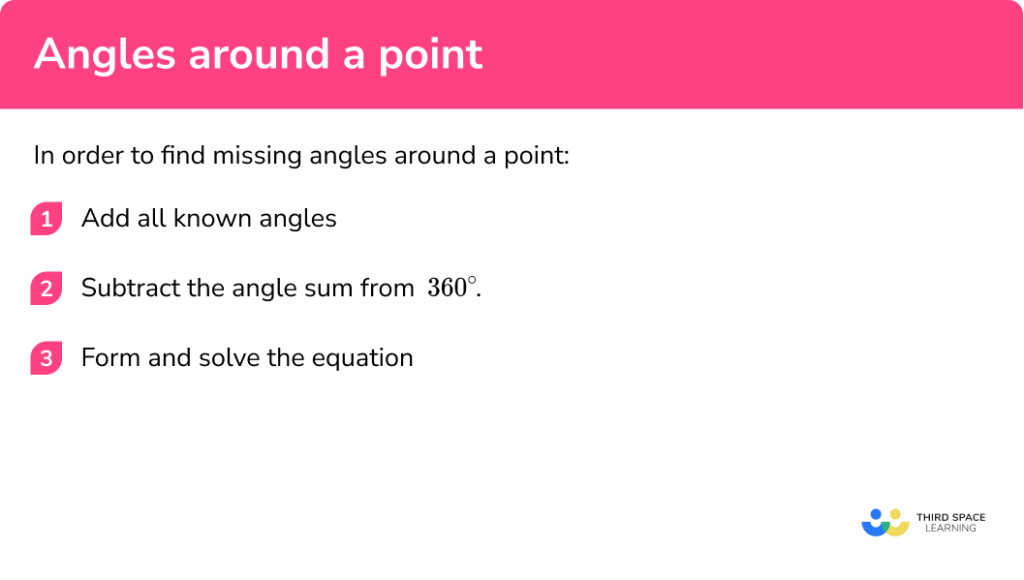 Angles Around A Point - GCSE Maths - Steps & Examples