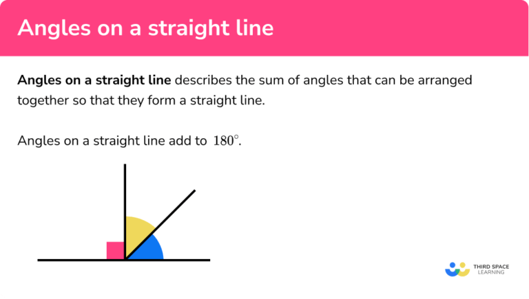 Angles On A Straight Line - GCSE Maths - Steps & Examples