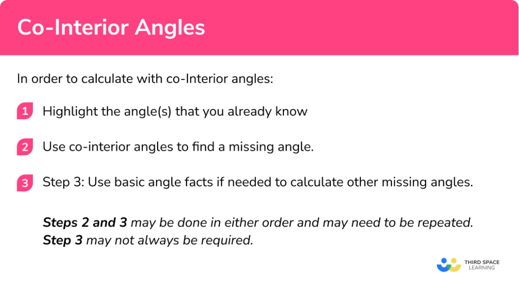Co-Interior Angles - GCSE Maths - Steps, Examples & Worksheet