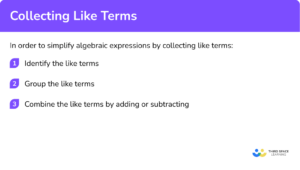 Collecting Like Terms - GCSE Maths - Steps, Examples & Worksheet
