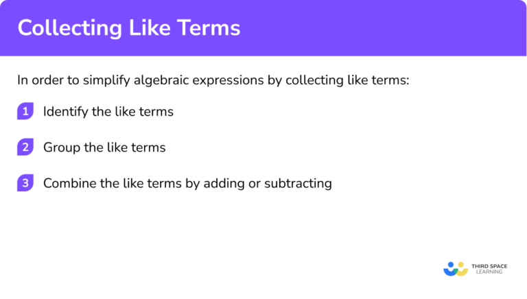 Collecting Like Terms - GCSE Maths - Steps, Examples & Worksheet