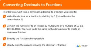 Converting Decimals to Fractions - Steps, Examples & Worksheet