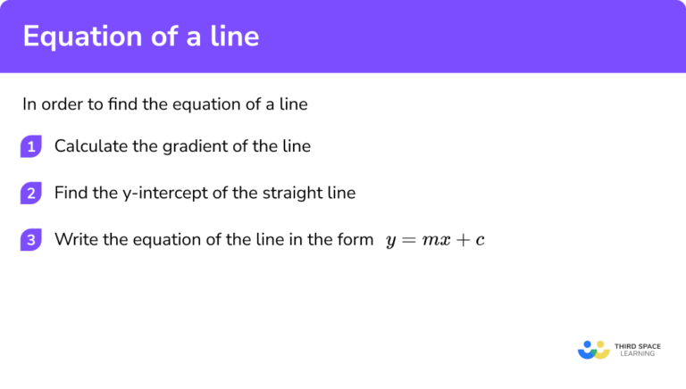 Equation of a Line - GCSE Maths - Steps, Examples & Worksheet