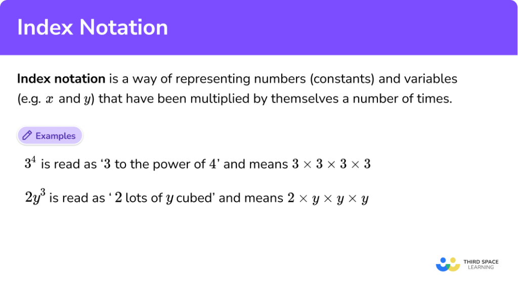 Index Notation - GCSE Maths - Steps, Examples & Worksheet