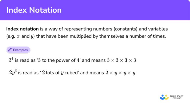 Index Notation - GCSE Maths - Steps, Examples & Worksheet