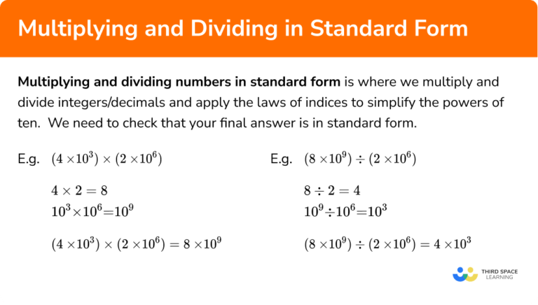 Multiplying and dividing standard form - GCSE Maths - Revision Guide