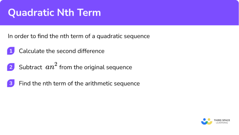 Quadratic Nth Term - GCSE Maths - Steps, Examples & Worksheet