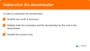 Rationalise the Denominator - GCSE - Steps, Examples & Worksheet