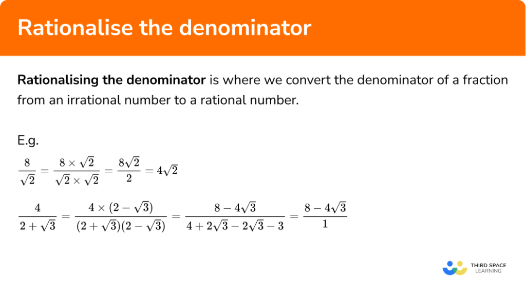 Rationalise the Denominator - GCSE - Steps, Examples & Worksheet