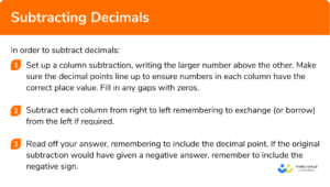 Subtracting Decimals- GCSE Maths - Steps, Examples & Worksheet