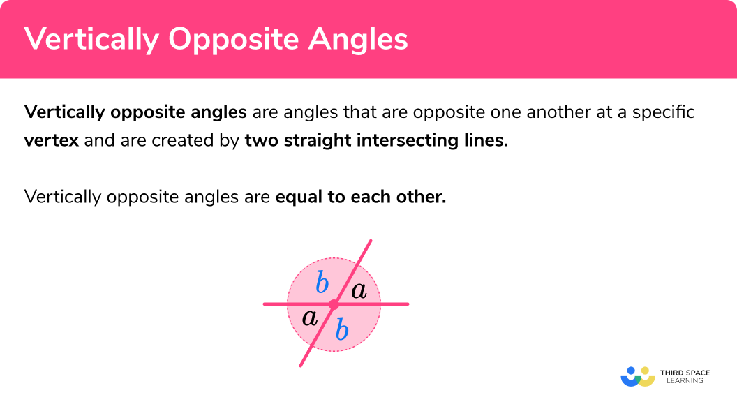 Vertically Opposite Angles GCSE Maths Steps Examples