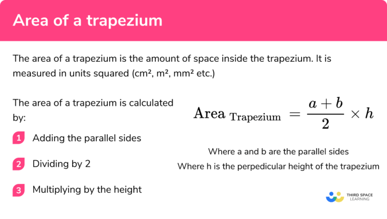 Area Of A Trapezium - Steps, Examples & Worksheet