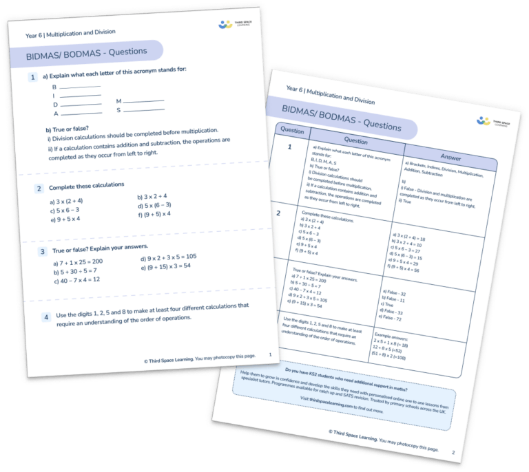 What Is BIDMAS: Explained for Primary School