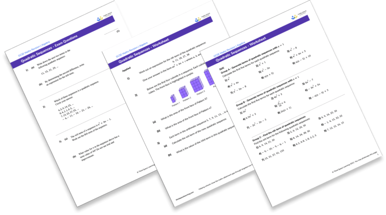 Quadratic Sequences - GCSE Maths - Steps & Examples