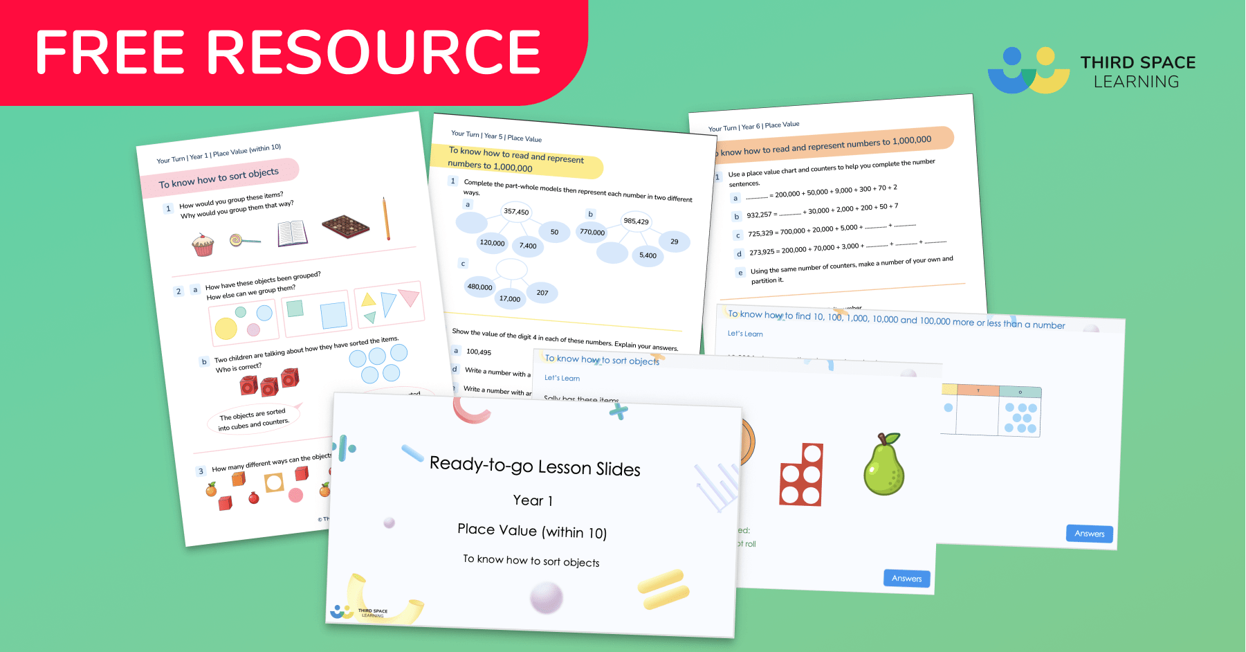 [FREE] Place Value Resource Pack For Years 1 to 6