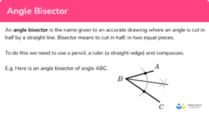 Angle Bisector - GCSE Maths - Steps, Examples & Worksheet