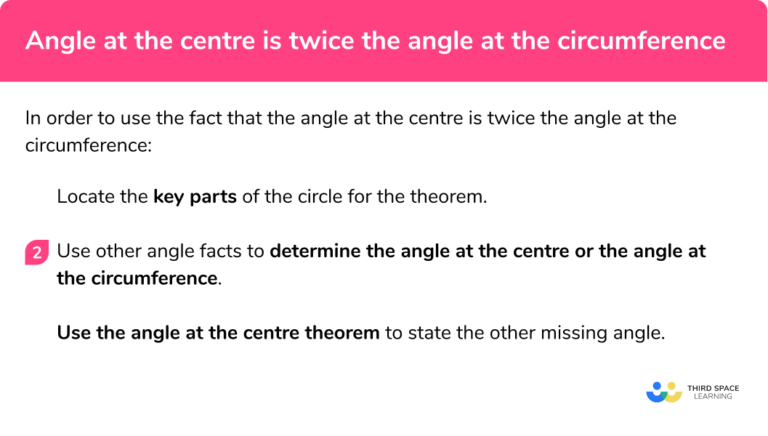 Angle at the Centre - GCSE Maths - Steps, Examples & Worksheet