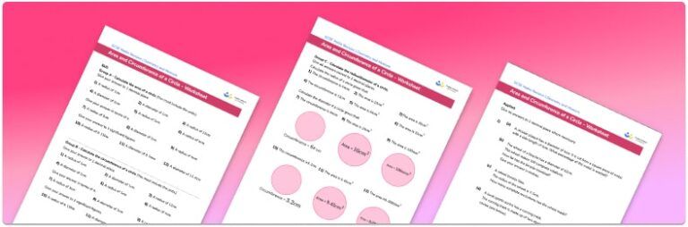 Area And Circumference Of A Circle Worksheet GCSE Maths [FREE] - Third ...