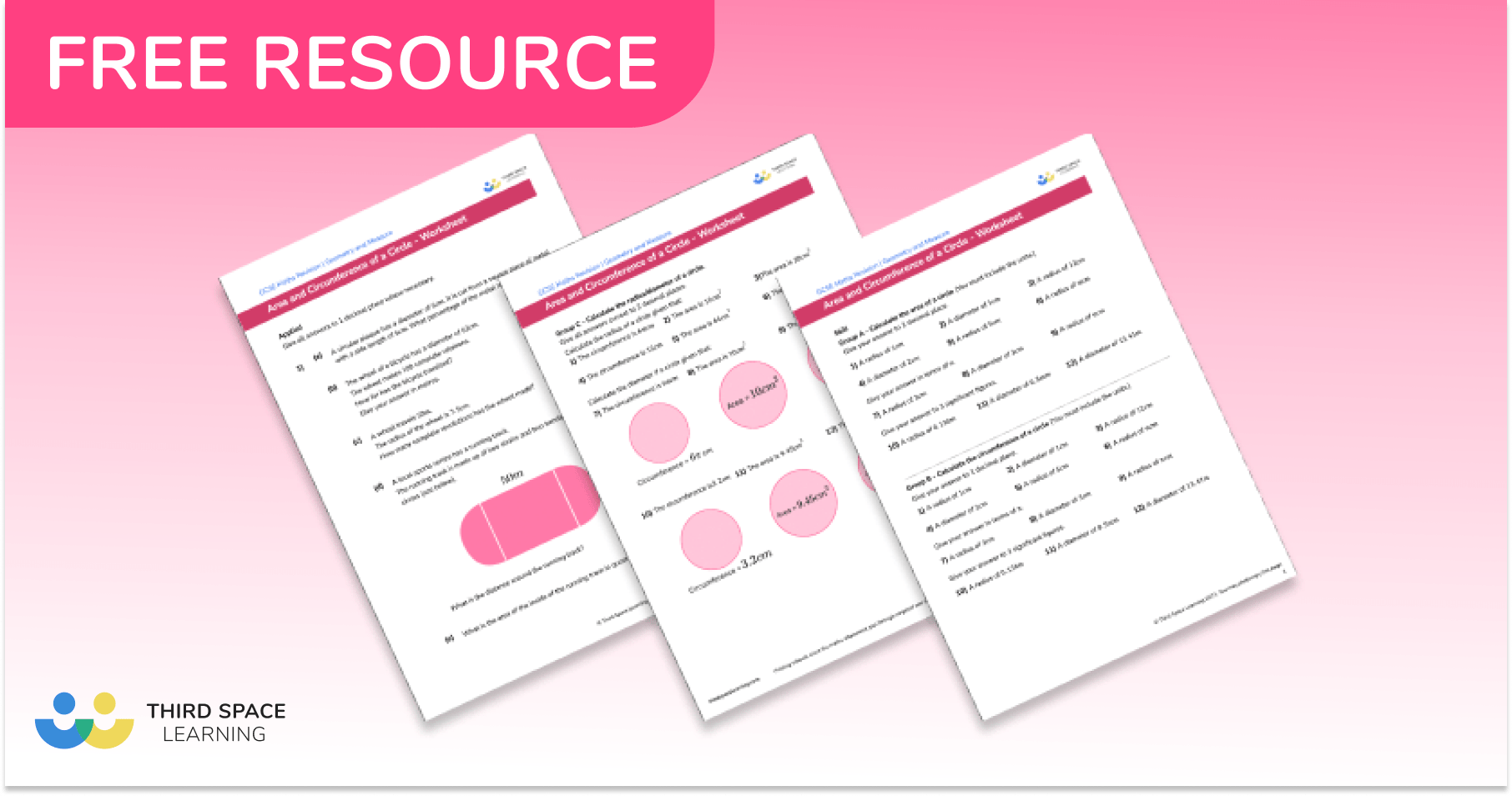 Area and Circumference of a Circle Worksheet - GCSE Maths [FREE]