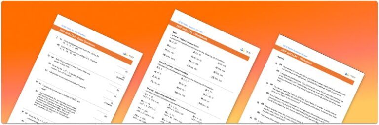Highest Common Factor And Lowest Common Multiple Worksheet - GCSE Maths ...