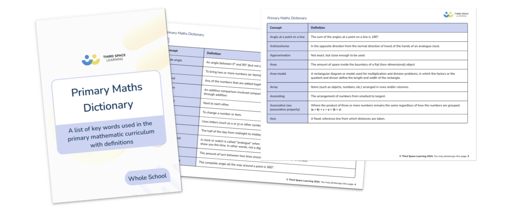 [FREE] Primary Maths Dictionary