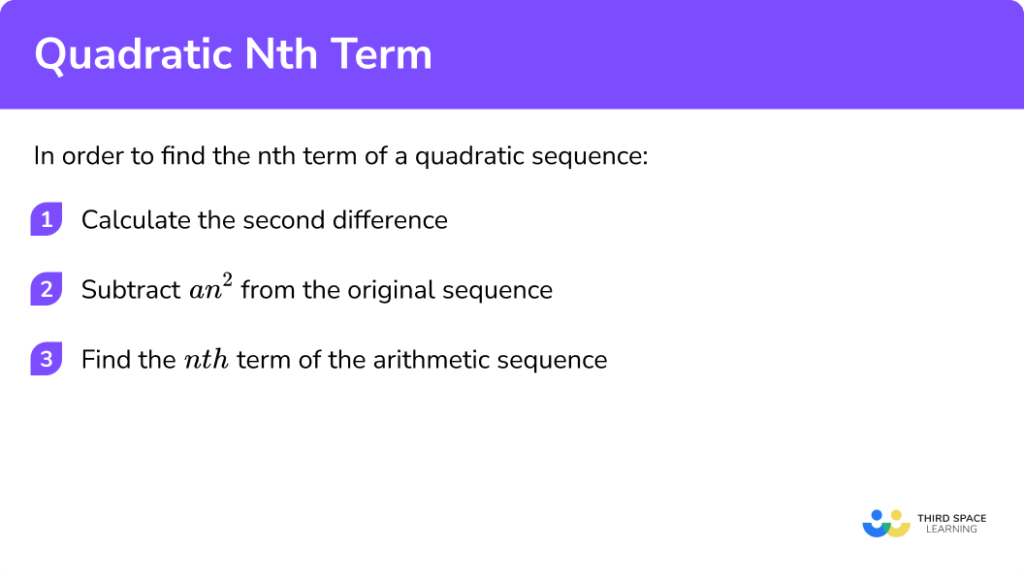 Quadratic Nth Term - GCSE Maths - Steps, Examples & Worksheet